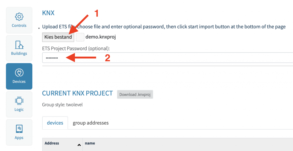 Domox ATS - KNX Gateway Configureren - Domox